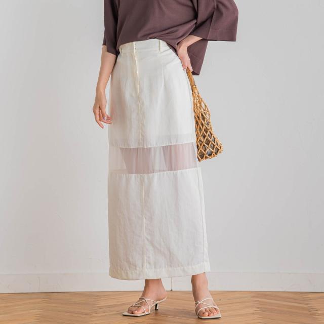 ドロワットロートレアモン（Droite lautreamont）/【CLANE】 シアーストレッチストレートスカート≪手洗い可能≫