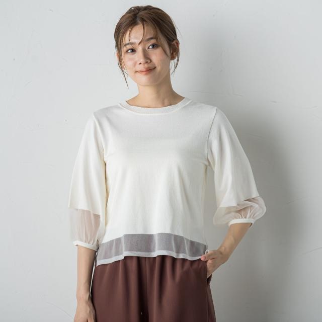 ドロワットロートレアモン（Droite lautreamont）/シアー切替えニット≪手洗い可能≫