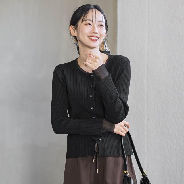 ドロワットロートレアモン（Droite lautreamont）/シアー切替えRIBニット≪手洗い可能≫