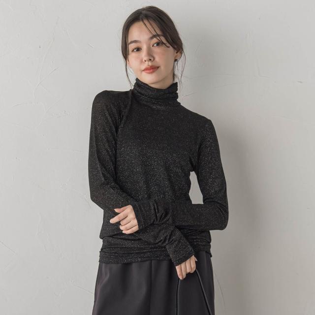 ドロワットロートレアモン（Droite lautreamont）/カシミヤシルクシアーラメカットソー≪手洗い可能≫