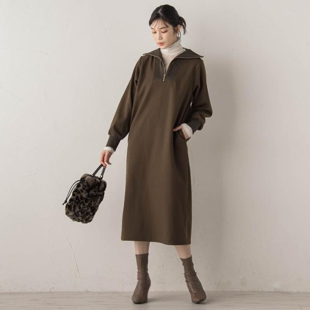 ドロワットロートレアモン（Droite lautreamont）/【WEB限定】圧縮起毛ステンニットワンピース≪手洗い可能≫