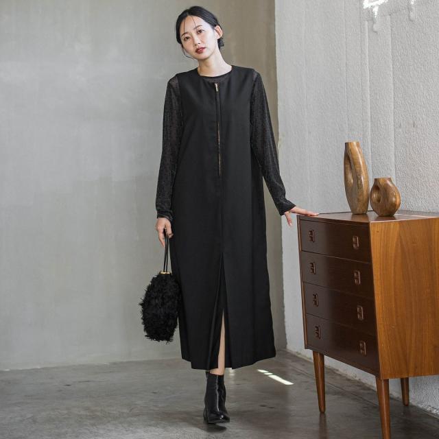 ドロワットロートレアモン（Droite lautreamont）/裏起毛サキソニーワンピース≪手洗い可能≫