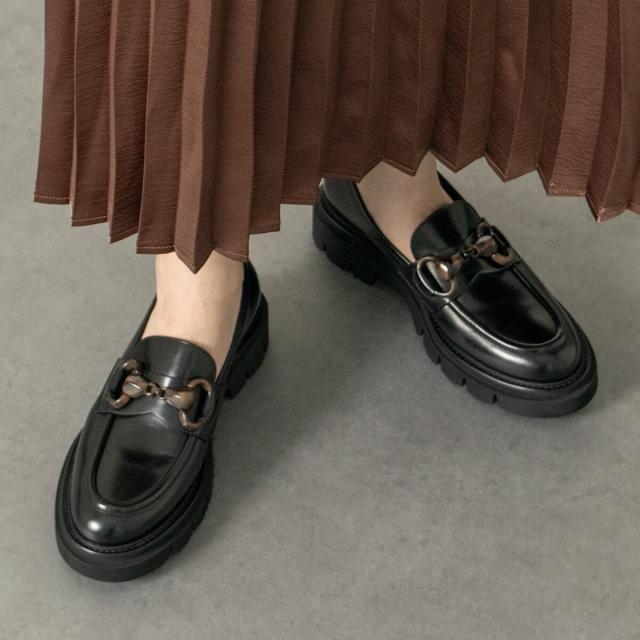 ブリジットバーキンセレクト（Bridget Birkin Select）/LUCA GROSSI◆4cmヒール◆ワントーンビットローファー