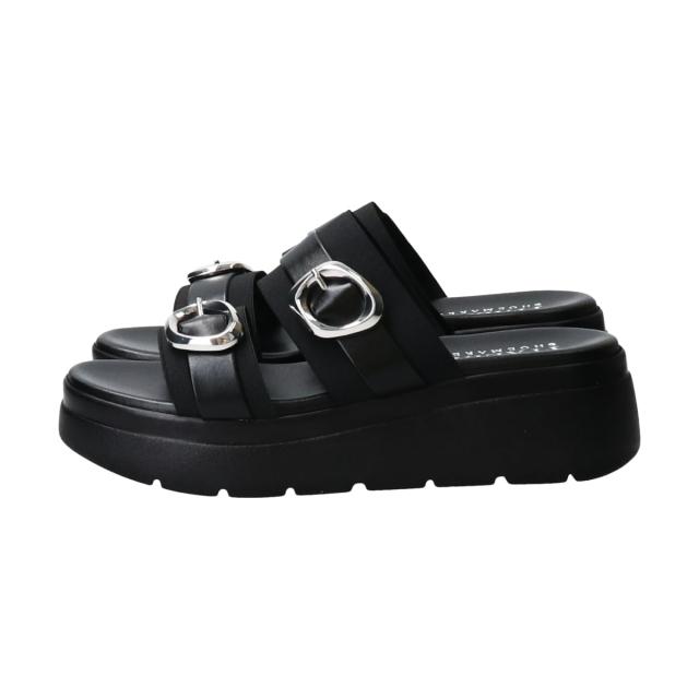 イタリアンシューメーカーズ（ITALIAN SHOEMAKERS）/ITALIAN SHOEMAKERS◆5．2cmヒール◆厚底ダブルベルトミュールサンダル