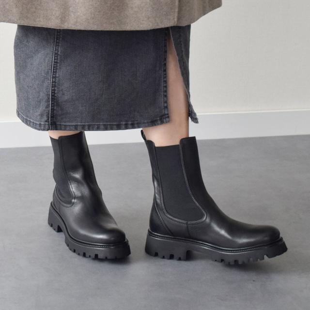 インターショシュール（INTER−CHAUSSURES）/INTER−CHAUSSURES◆4．7cmヒール◆ラウンドトウベーシックサイドゴアブーツ