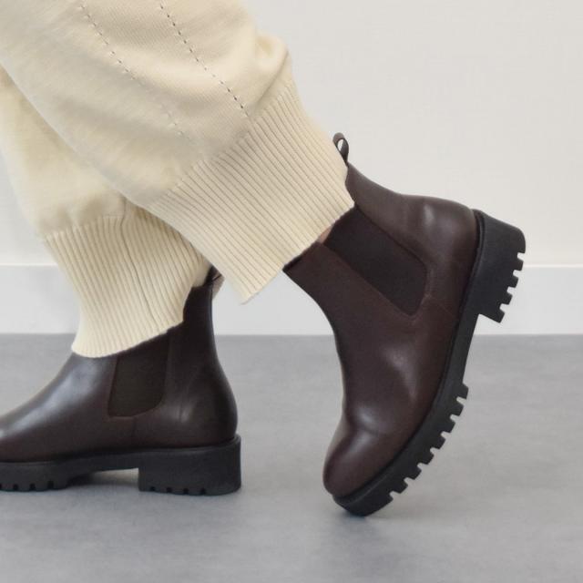 パスクッチ（PASCUCCI）/PASCUCCI◆4．2cmヒール◆ベーシックレザーサイドゴアショートブーツ