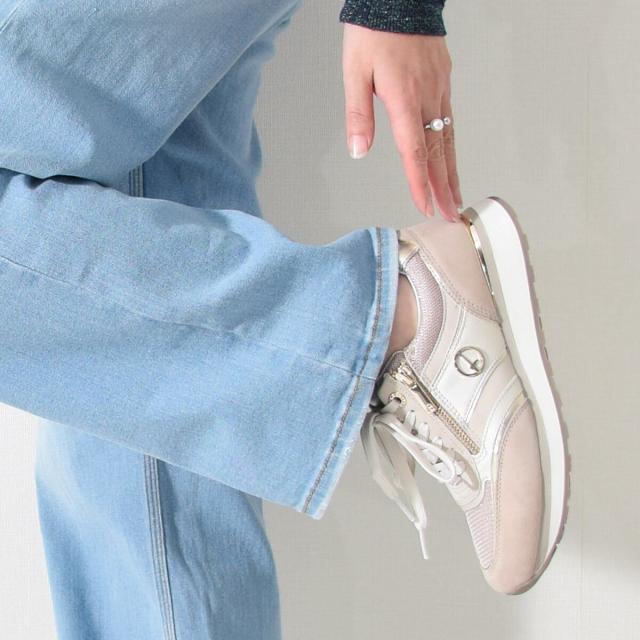 タマリス（TAMARIS）/Tamaris◆3cmヒール◆サイドジップロゴスニーカー