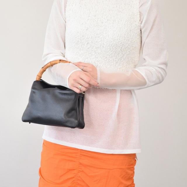 ロリステッラ（LORISTELLA）/LORISTELLA◆バンブーハンドルソフトレザーハンドバッグ