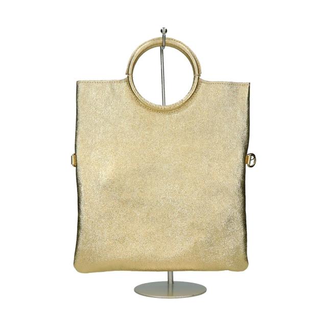 アンドレアカルドネ（Andrea Cardone）/Andrea Cardone◆ラウンドハンドルメタリックレザーバッグ