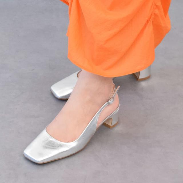 インターショシュール（INTER−CHAUSSURES）/INTER−CHAUSSURES◆3．7cmヒール◆スクエアトウバックバンドパンプス