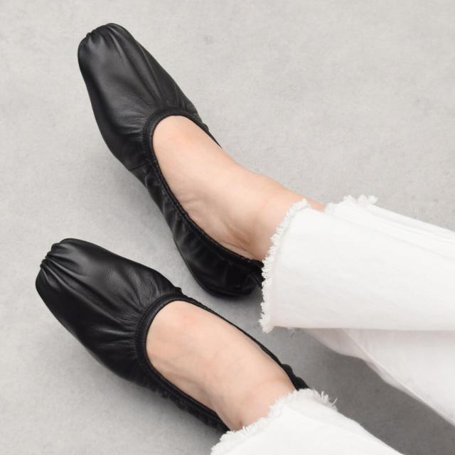 ブリジットバーキンセレクト（Bridget Birkin Select）/JVAM◆0．8cmヒール◆スクエアトウギャザーバレエシューズ