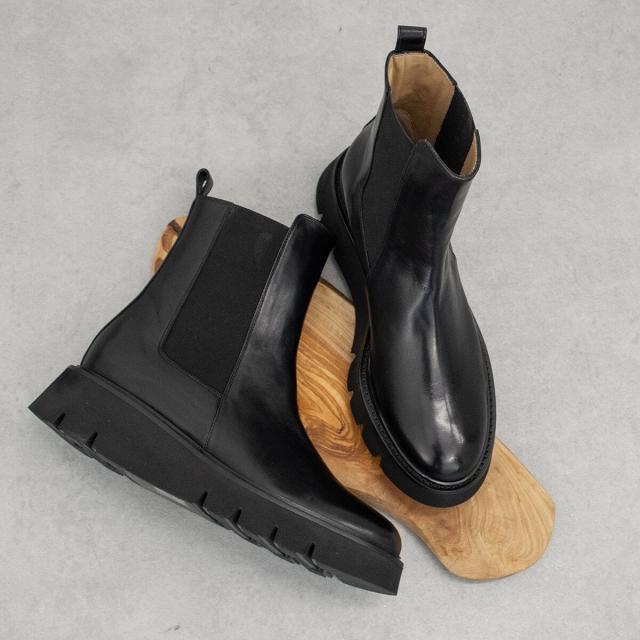 ルカ グロッシ（Luca Grossi）/LUCA GROSSI◆4．7cmヒール◆ラウンドトウ厚底サイドゴアブーツ