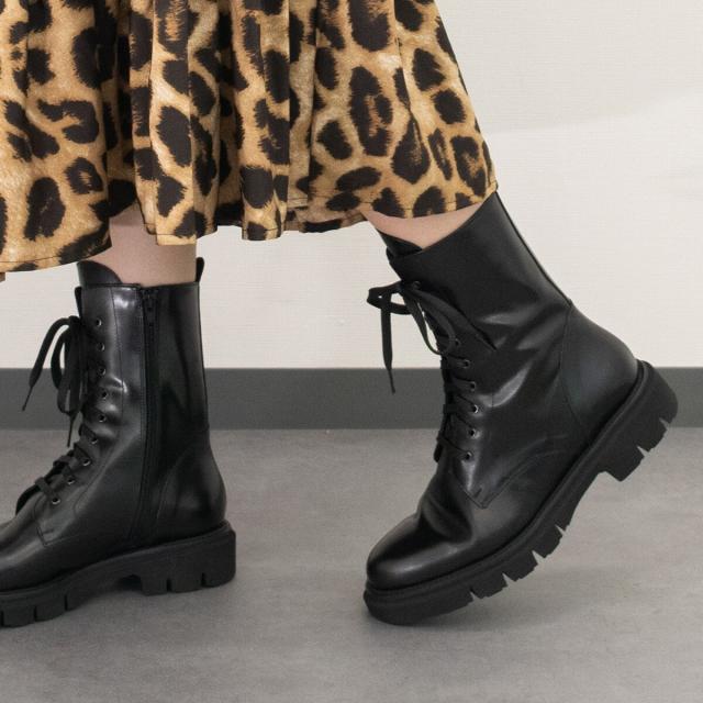 ルカ グロッシ（Luca Grossi）/LUCA GROSSI◆3．8cmヒール◆タンクソールレースアップブーツ