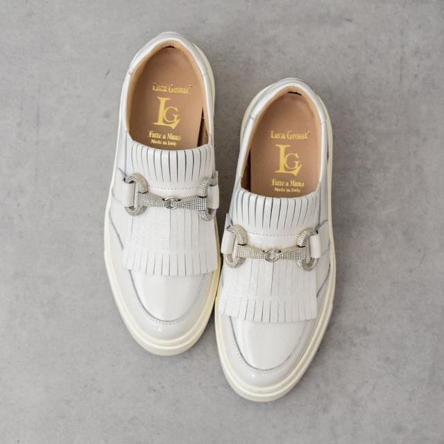 ルカ グロッシ（Luca Grossi）/LUCA GROSSI◆4．4cmヒール◆ビジュービットキルトスリッポンスニーカー