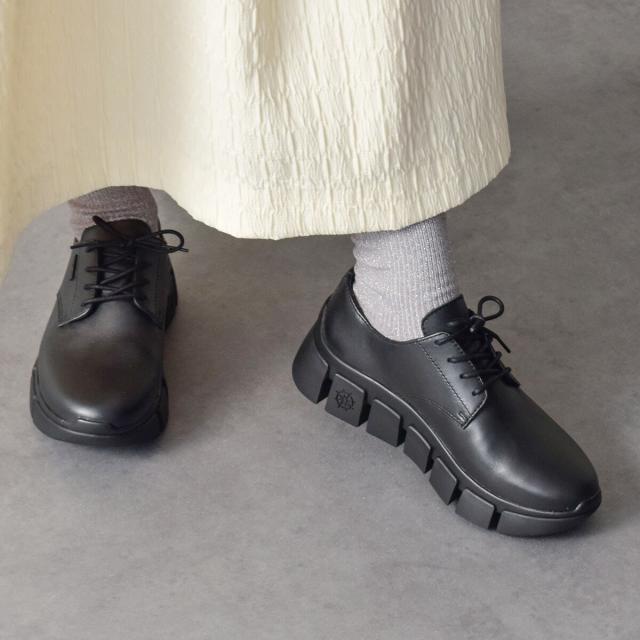 ブソラ（bussola）/bussola◆5cmヒール◆晴雨兼用厚底ダービーシューズ