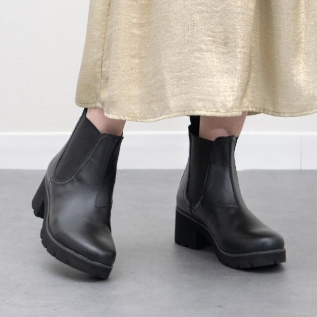 ブソラ（bussola）/bussola◆5．5cmヒール◆晴雨兼用アイスグリップソールレザーブーツ