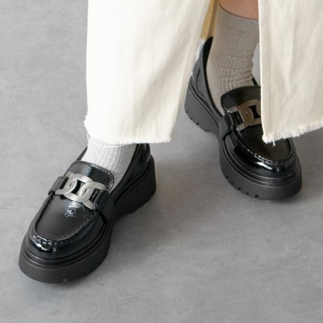 ブソラ（bussola）/bussola◆6cmヒール◆撥水ボリュームソールローファー