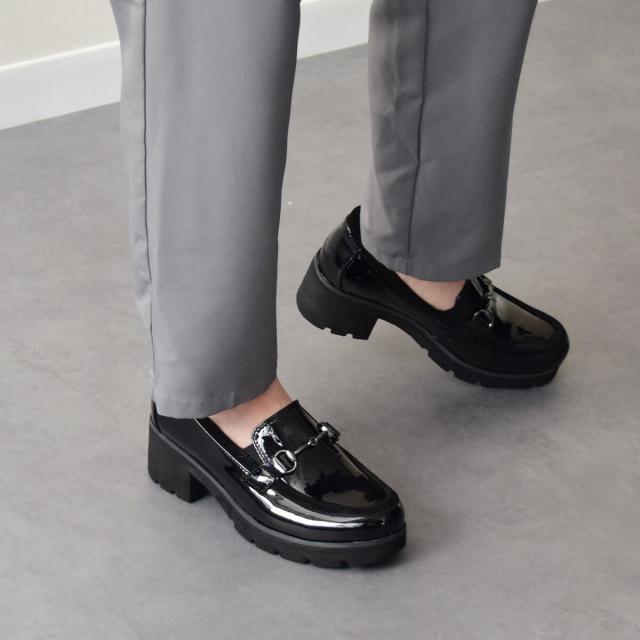 ブソラ（bussola）/bussola◆5．5cmヒール◆撥水ヒールアップビットローファー