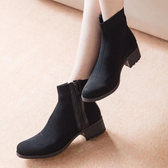 ブソラ（bussola）/bussola◆4cmヒール◆4cmヒールニットショートブーツ