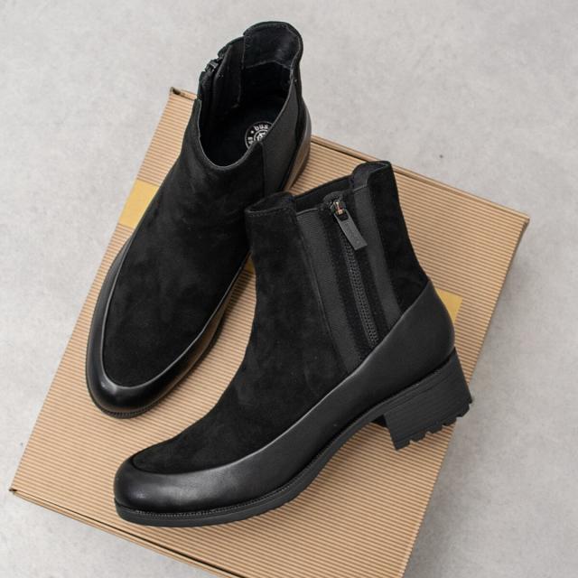 ブソラ（bussola）/bussola◆4cmヒール◆撥水アウトサイドジッパーショートブーツ