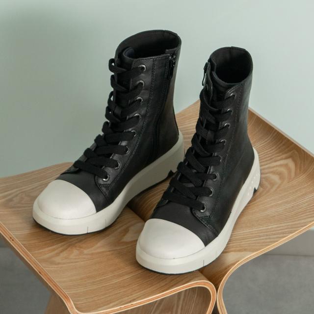 ブソラ（bussola）/bussola◆5cmヒール◆撥水厚底フラットレースアップブーツ