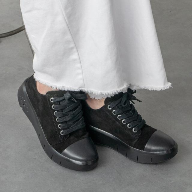 ブソラ（bussola）/bussola◆5cmヒール◆撥水厚底レースアップスニーカー