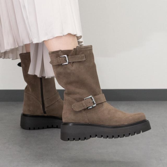 コルソローマ（CORSO ROMA 9）/CORSO ROMA 9◆4．5cmヒール◆ラウンドトウ厚底エンジニアブーツ