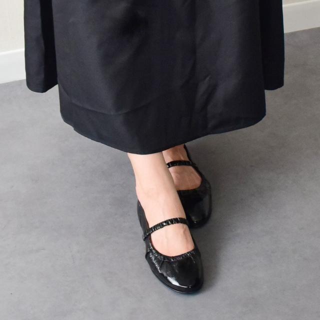 インターショシュール（INTER−CHAUSSURES）/INTER−CHAUSSURES◆0．5cmヒール◆ラウンドトウギャザーバレエシューズ