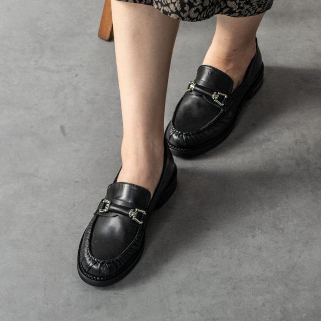 インターショシュール（INTER−CHAUSSURES）/INTER−CHAUSSURES◆2．8cmヒール◆ラウンドトウベーシックローファー