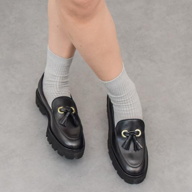 インターショシュール（INTER−CHAUSSURES）/INTER−CHAUSSURES◆3．7cmヒールライトタンクソールタッセルローファー