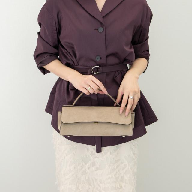 ロリステッラ（LORISTELLA）/LORISTELLA◆レザーコンビワイドフラップバッグ