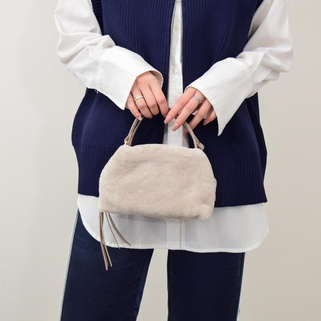 リパーニ（RIPANI）/RIPANI◆レザーコンビスモールサイズムートンバッグ