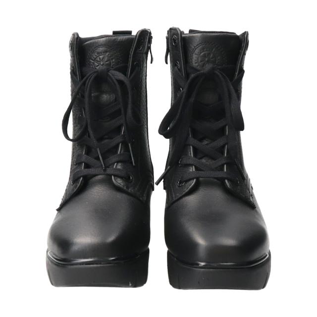 ブソラ（bussola）/bussola◆5．5cmヒール◆晴雨兼用レースアップレザーショートブーツ ブソラ（bussola）/bussola◇5．5cmヒール◇晴雨兼用レースアップ