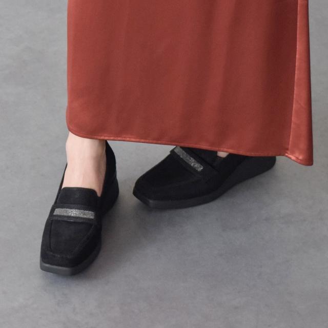 ブソラ（bussola）/bussola ブソラ◆6．5cmヒール◆ウェッジヒール撥水モカシンシューズ