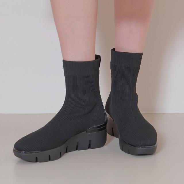 ブソラ（bussola）/bussola ブソラ◆5．5cmヒール◆アイスグリップソールニットショートブーツ