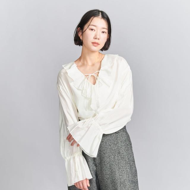 ビューティー＆ユース ユナイテッドアローズ（BEAUTY&YOUTH）/レーヨンコットンローン ラッフルシャツ