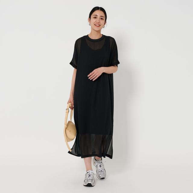 ビューティー＆ユース ユナイテッドアローズ（BEAUTY&YOUTH）/シフォンレイヤード ドルマンスリーブ ワンピース