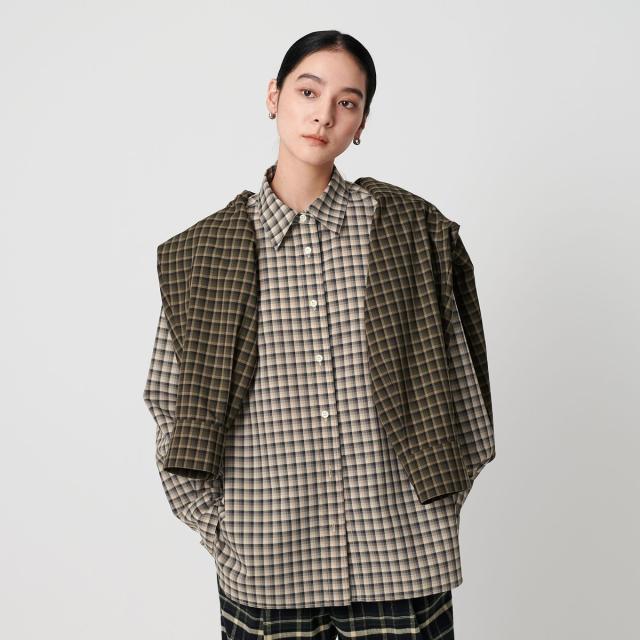 ビューティー＆ユース ユナイテッドアローズ（BEAUTY&YOUTH）/ポリエステルウール ローンチェックシャツ