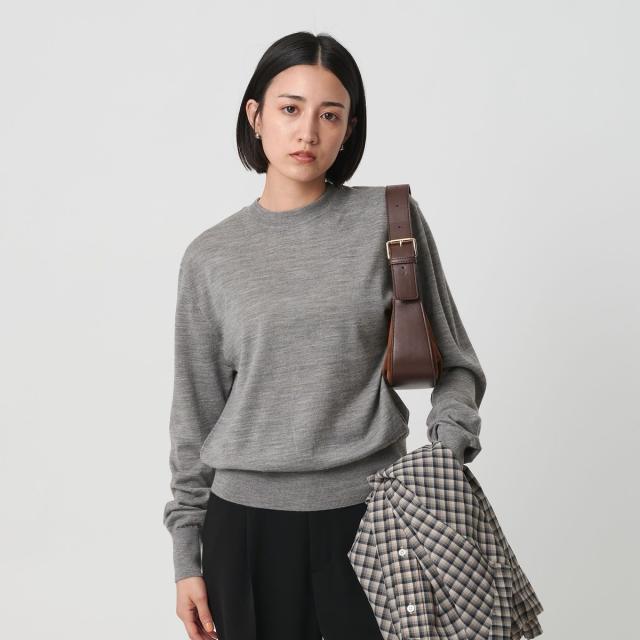 ビューティー＆ユース ユナイテッドアローズ（BEAUTY&YOUTH）/ウールポリエステル ハイゲージクルーネックニット ウォッシャブル