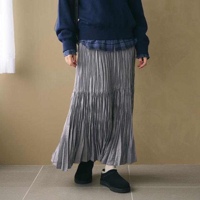 ビューティー＆ユース ユナイテッドアローズ（BEAUTY&YOUTH）/ポリエステル チンツプリーツ スカート