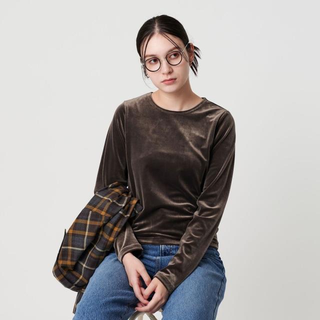 ビューティー＆ユース ユナイテッドアローズ（BEAUTY&YOUTH）/ポリエステルブレンド ベロアロングスリーブ Tシャツ
