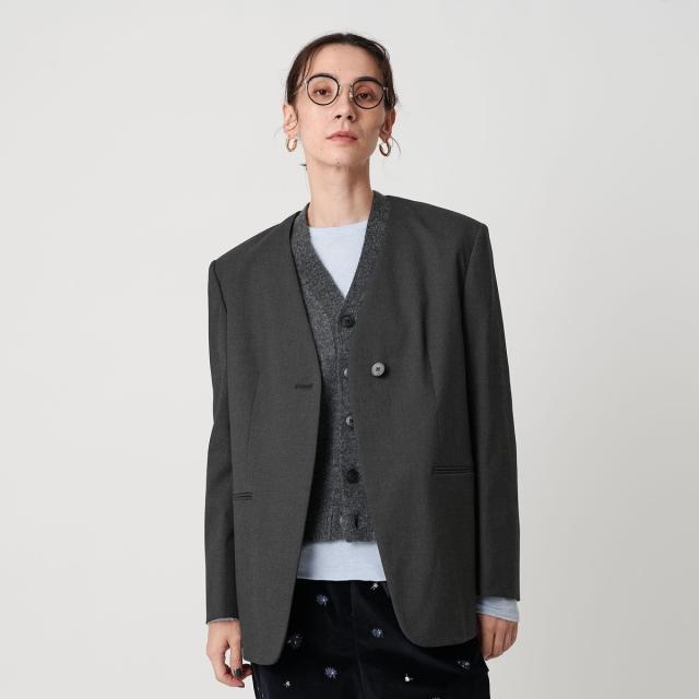 ビューティー＆ユース ユナイテッドアローズ（BEAUTY&YOUTH）/ポリエステルレーヨン ノーカラー1ボタンジャケット