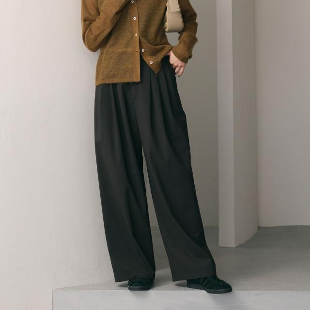 ビューティー＆ユース ユナイテッドアローズ（BEAUTY&YOUTH）/毛ポリエステルブレンド ワイドタックパンツ