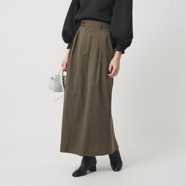 ビューティー＆ユース ユナイテッドアローズ（BEAUTY&YOUTH）/毛ブレンド タックロングスカート 防シワ ウォッシャブル