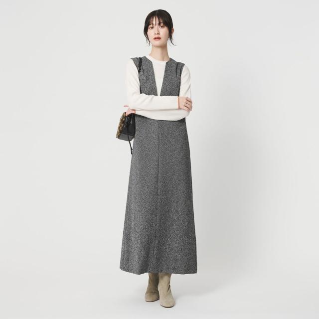 ビューティー＆ユース ユナイテッドアローズ（BEAUTY&YOUTH）/ポリエステルツイードライク ジャンパースカート