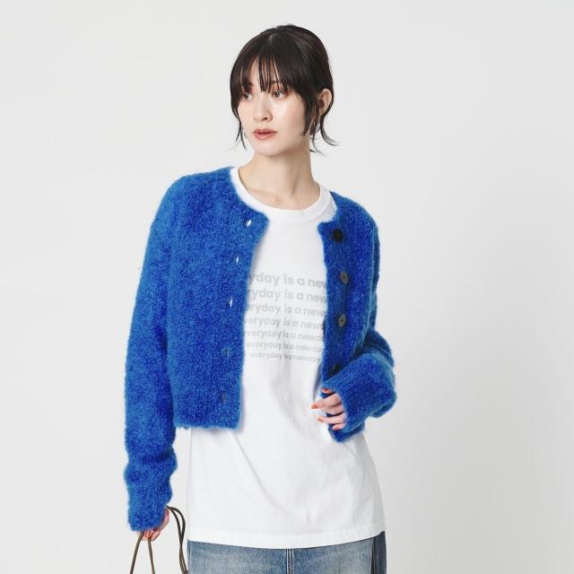 ビューティー＆ユース ユナイテッドアローズ（BEAUTY&YOUTH）/ウールブレンド ブークレ クルーネックカーディガン