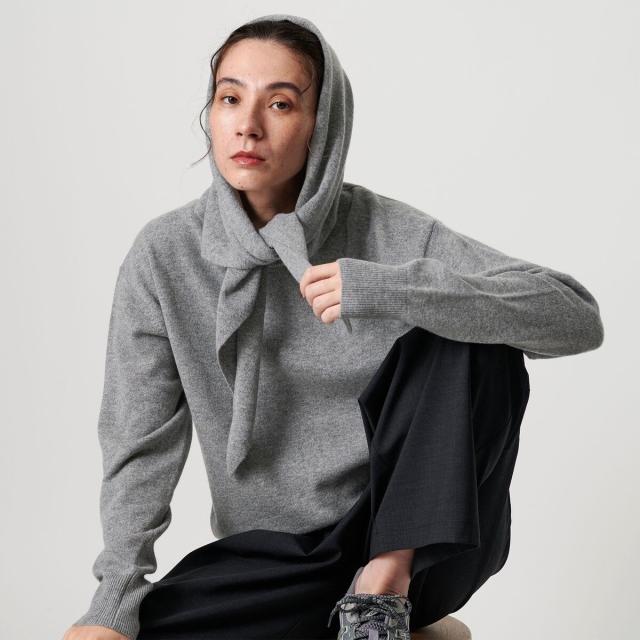 ビューティー＆ユース ユナイテッドアローズ（BEAUTY&YOUTH）/ウールカシミヤ クルーネックニット＆ストール ウォッシャブル