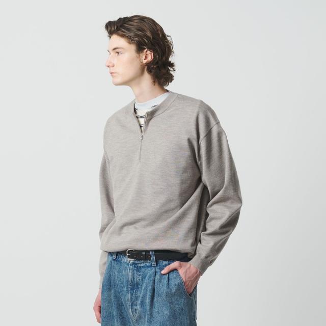 ビューティー＆ユース ユナイテッドアローズ（BEAUTY&YOUTH）/ハイブリッド ウール ジップ クルーネック ニット