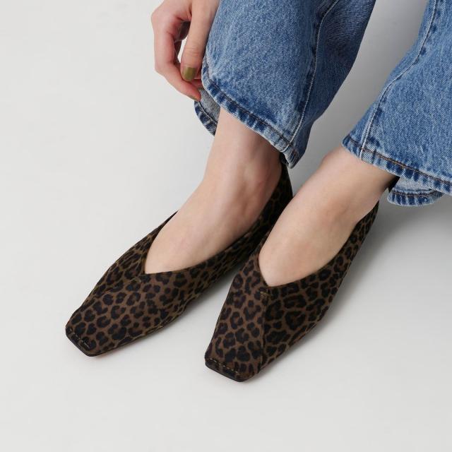 ビューティー＆ユース ユナイテッドアローズ（BEAUTY&YOUTH）/Vカット レオパード フラットシューズ