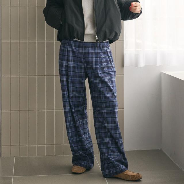 ビューティー＆ユース ユナイテッドアローズ（BEAUTY&YOUTH）/コットンフランネルチェック バックゴムワイドパンツ